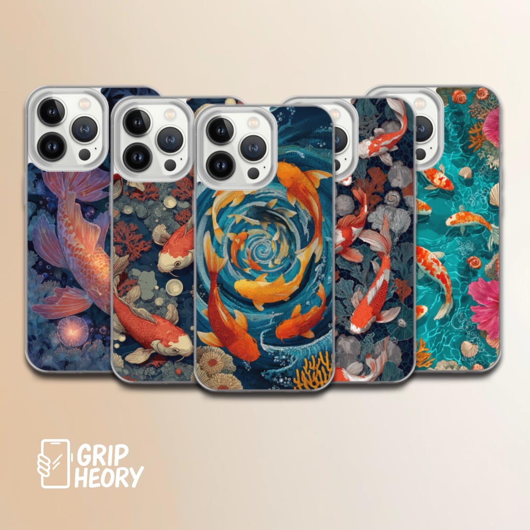 Koi Fish Phone Case Japanese Art Ocean Cover for iPhone 17, 17pro, 16e ...