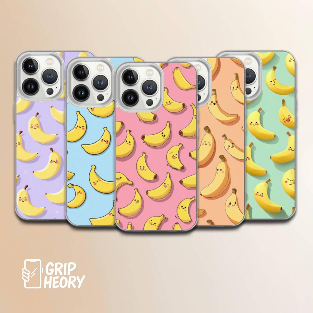 Kawaii Banana Phone Case Fun Pop Art Cover for iPhone 17, 16, 15, 14 ...