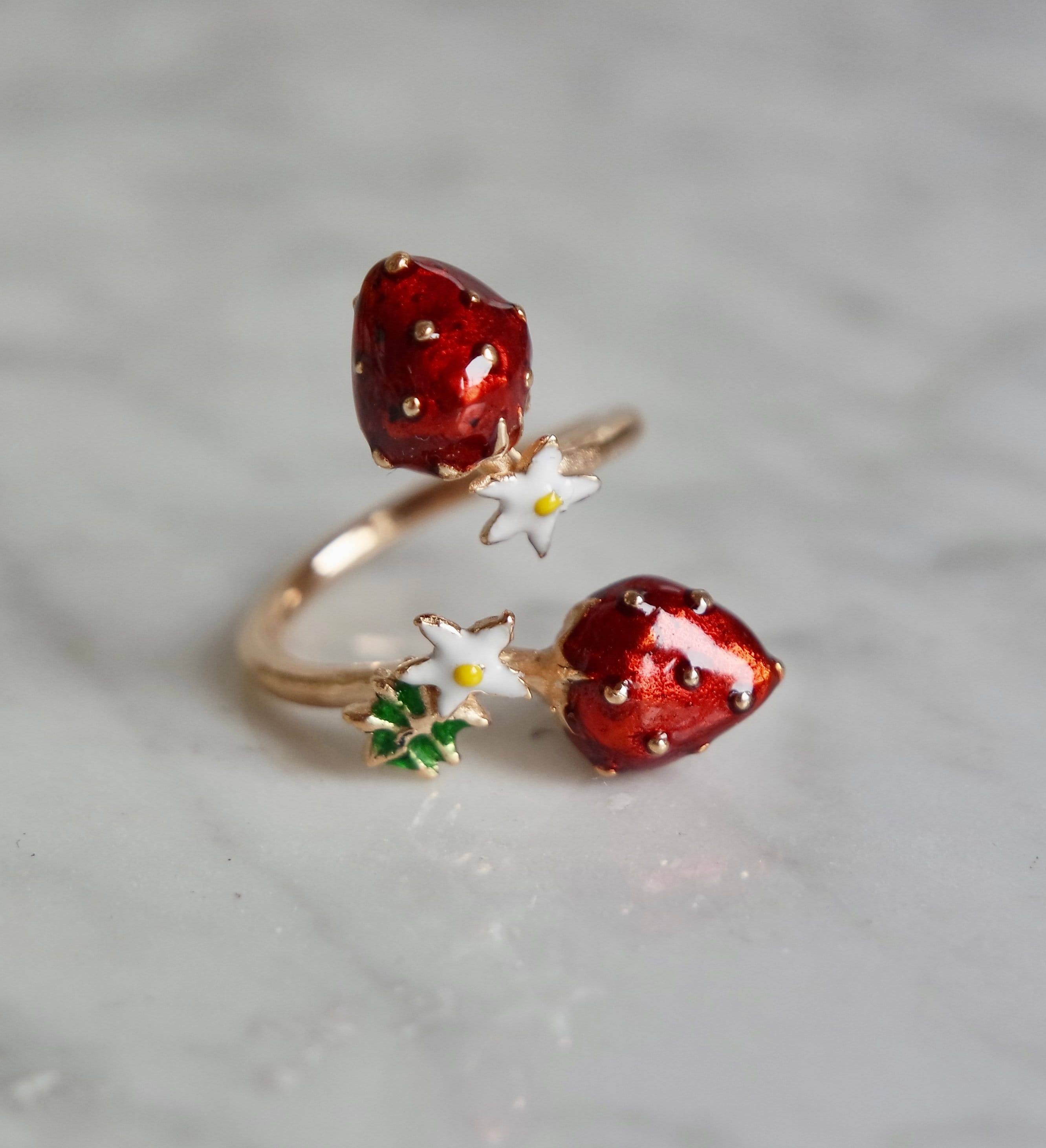 Strawberry Ring, Fruit Jewellery, Gift for Her, Free Shipping, Fruit ...