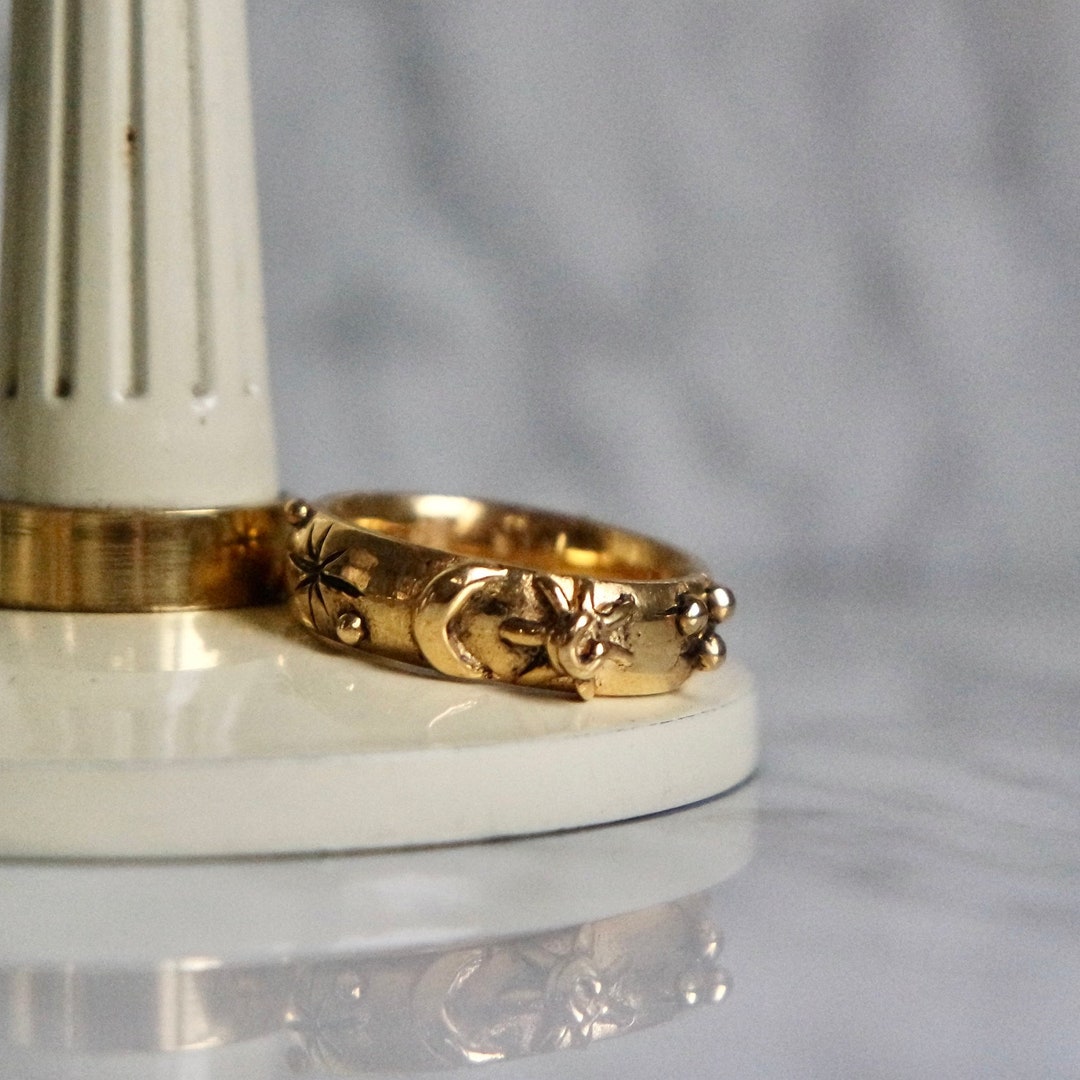 Sun Moon and Stars Ring, Handmade Ring, Free Shipping, Moon Ring, Sun ...