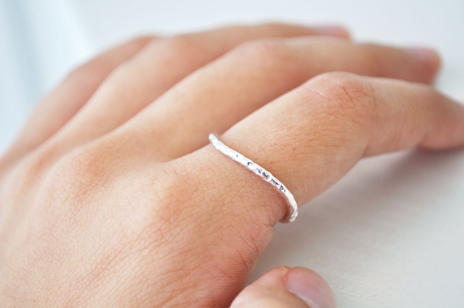 simple hammered sterling silver ring FREE SHIPPINGFREE | Etsy