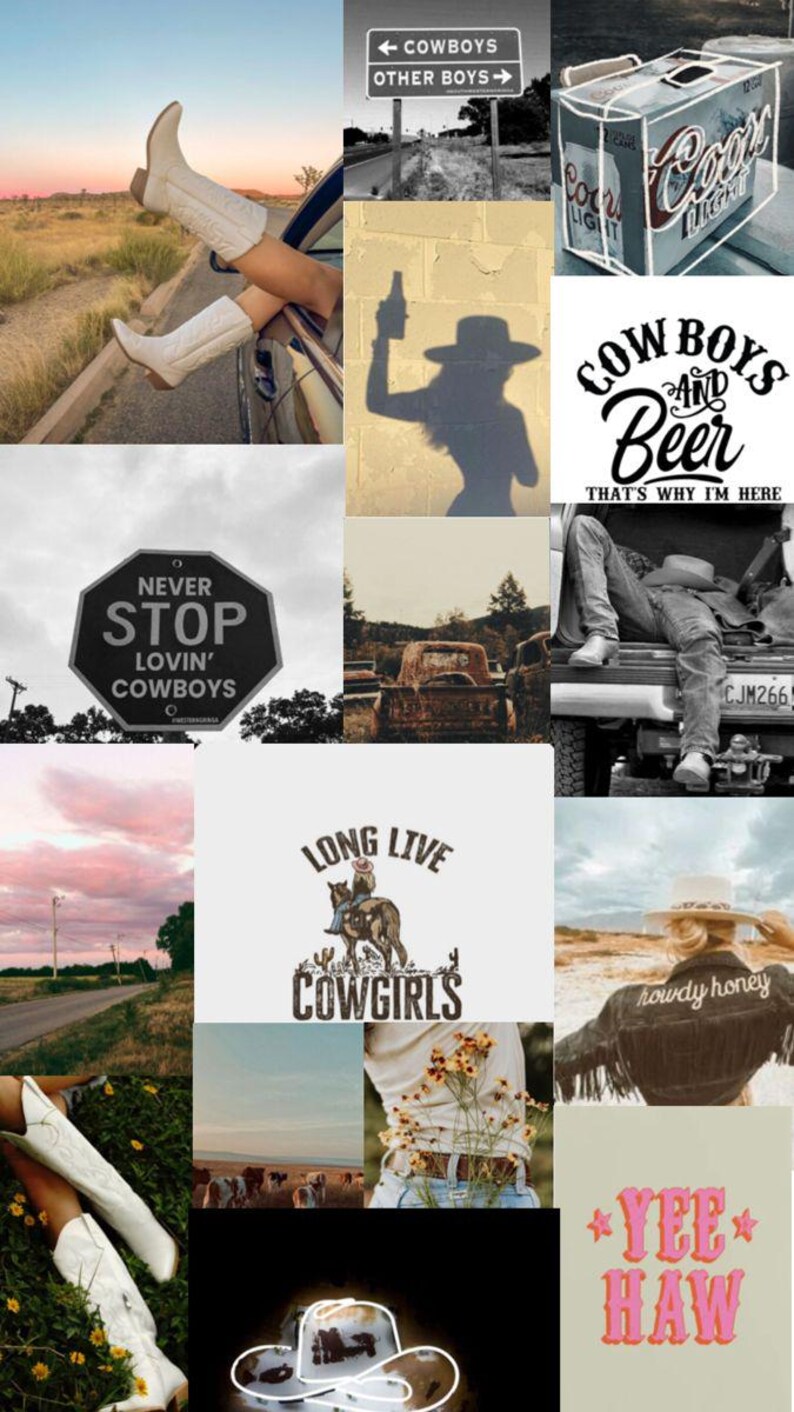 Cute Country Collage Wallpaper - Etsy