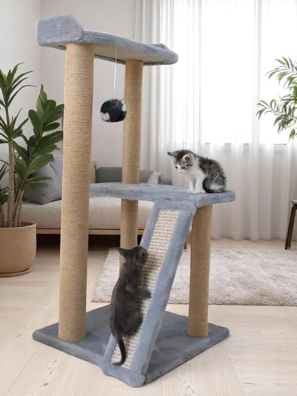 Modern Cat Tree Tower & Scratcher – Jute Sisal Scratching Climbing Post ...