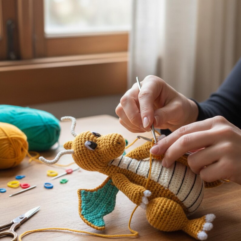 Dragonite Crochet Pattern PDF, Dragon Pokemon Amigurumi Pattern, Easy ...