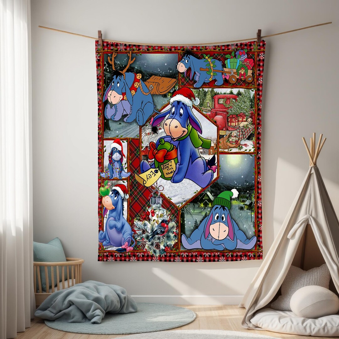 Personalized Eeyore Blanket, Eeyore Baby Name Blanket, Winnie the Pooh ...