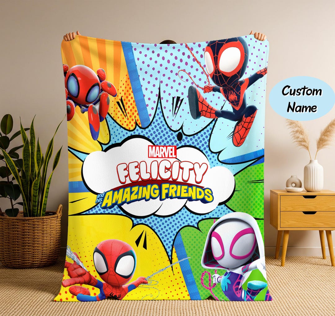 Personalized Spidey and His Amazing Friends Blanket, Super Hero Fleece ...
