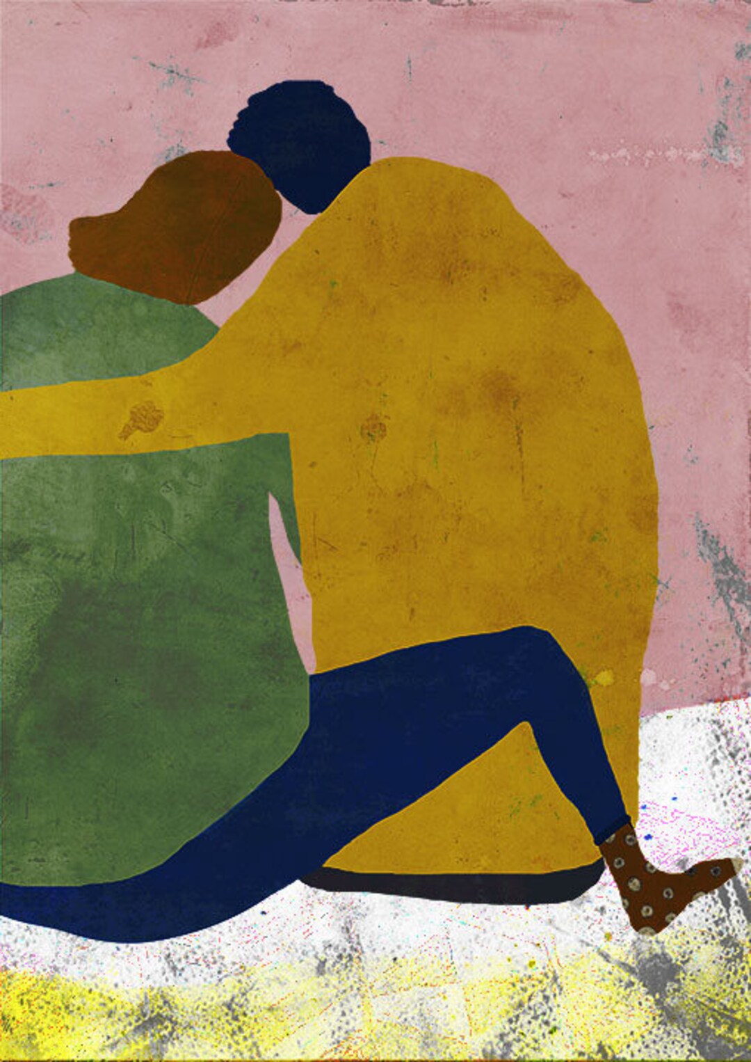 TOGETHER Art Print // Couple Illustration // Love // Hug - Etsy