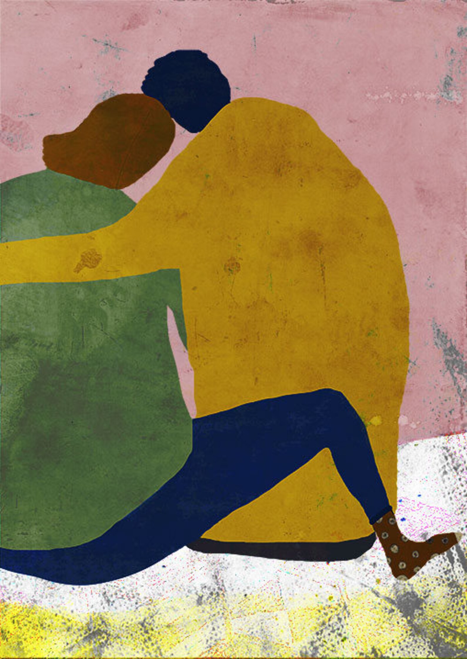 TOGETHER Art Print // Couple Illustration // Love // Hug - Etsy