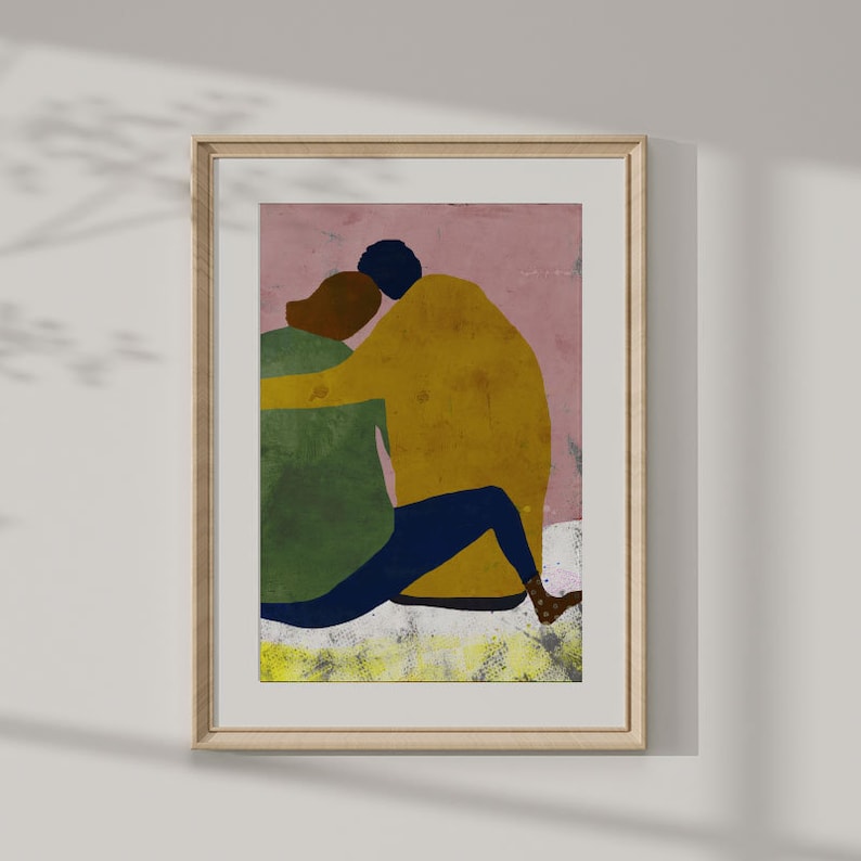 TOGETHER Art Print // Couple Illustration // Love // Hug - Etsy