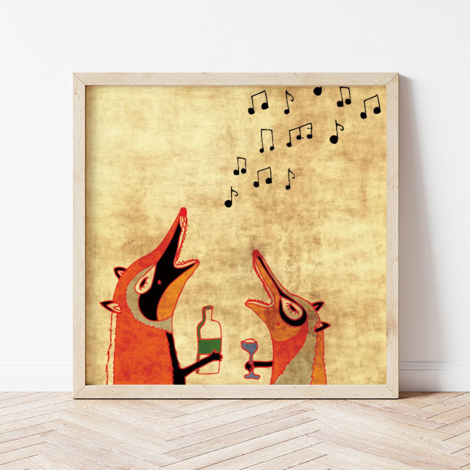 FOX FUN Art Print // Cute Fox Illustration // Orange Home - Etsy