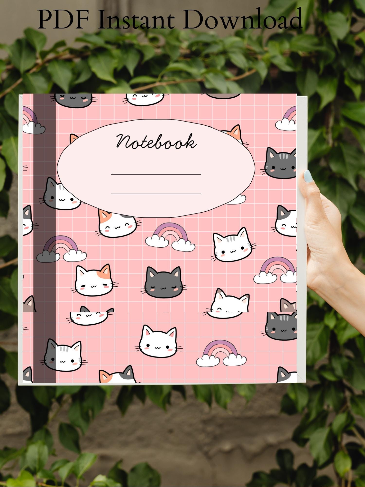 Cute Cat Composition Notebook | Printable Composition Notebook Png ...