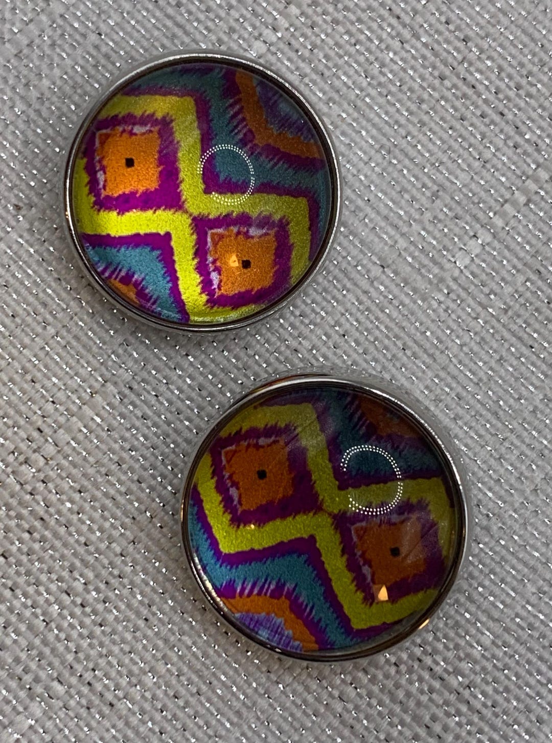 GEOMETRIC - Matching Set - Snap Button Charms Set of 2 - 18mm/20mm ...