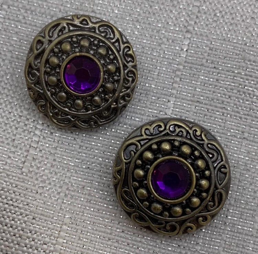 BRONZE and PURPLE - Snap Button Charms Set of 2 - 18mm/20mm - Genuine ...