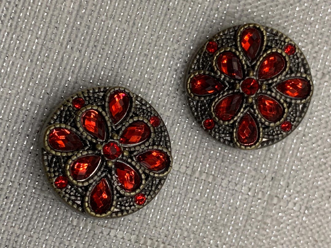 RED and BRONZE - Matching Birthstone Charms - Snap Button Charms Set of ...
