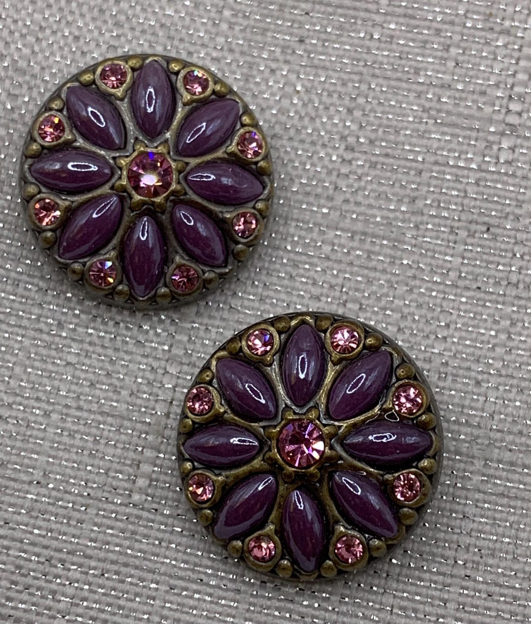 FLOWERS - Matching Bronze Snap Button Charms - 18mm/20mm - Genuine ...