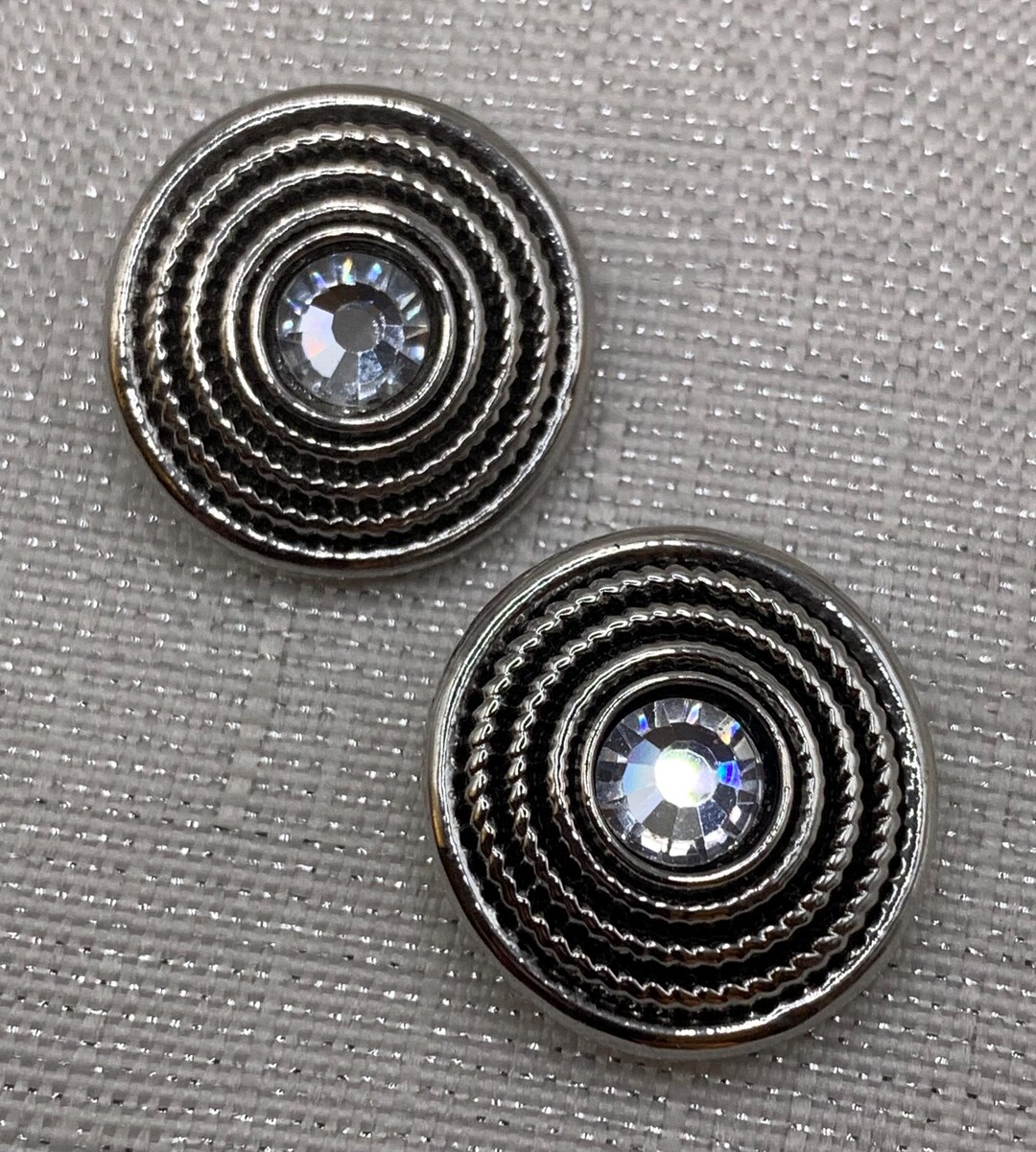 SILVER CLEAR - Matching Silver Set - Snap Button Charms Set of 2 - 18mm ...