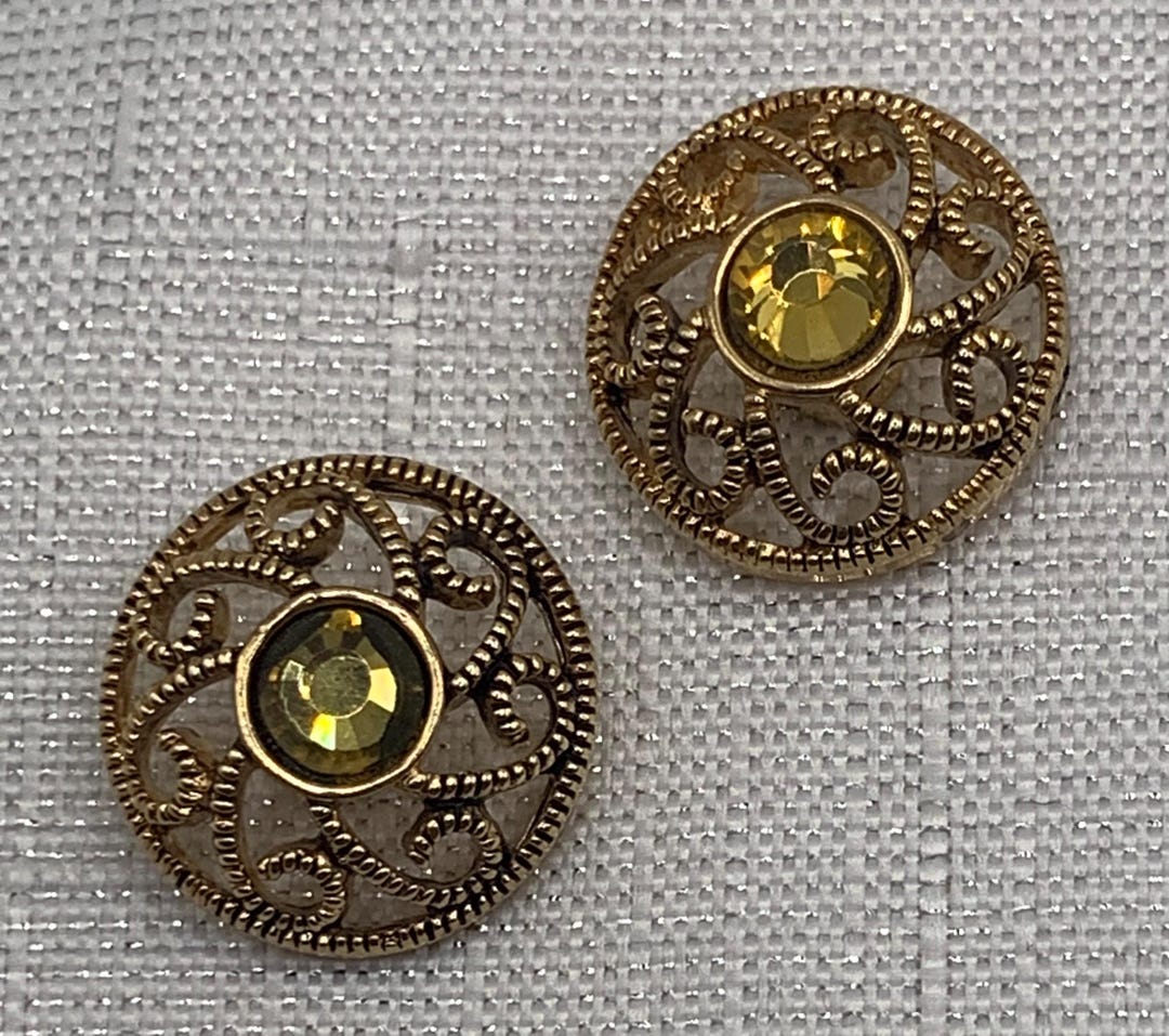 GOLD and YELLOW - Matching Snap Button Charms Set of 2 - 18mm/20mm ...