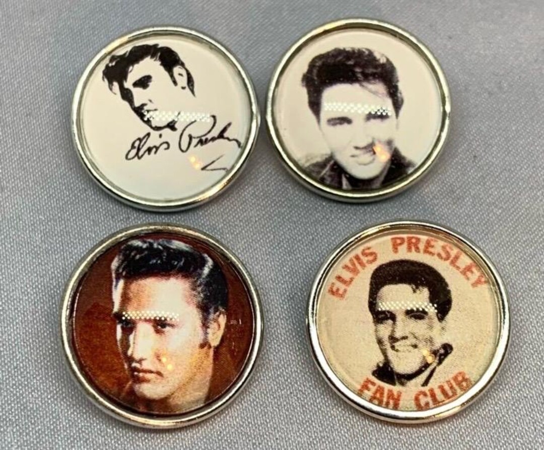 Elvis Presley - Snap Button Charms Set of 4 - Made in the USA - Etsy