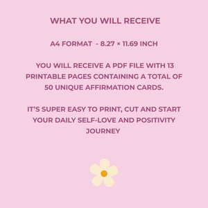 50 Printable Affirmation Cards for Self-love, Mindset & Motivation ...