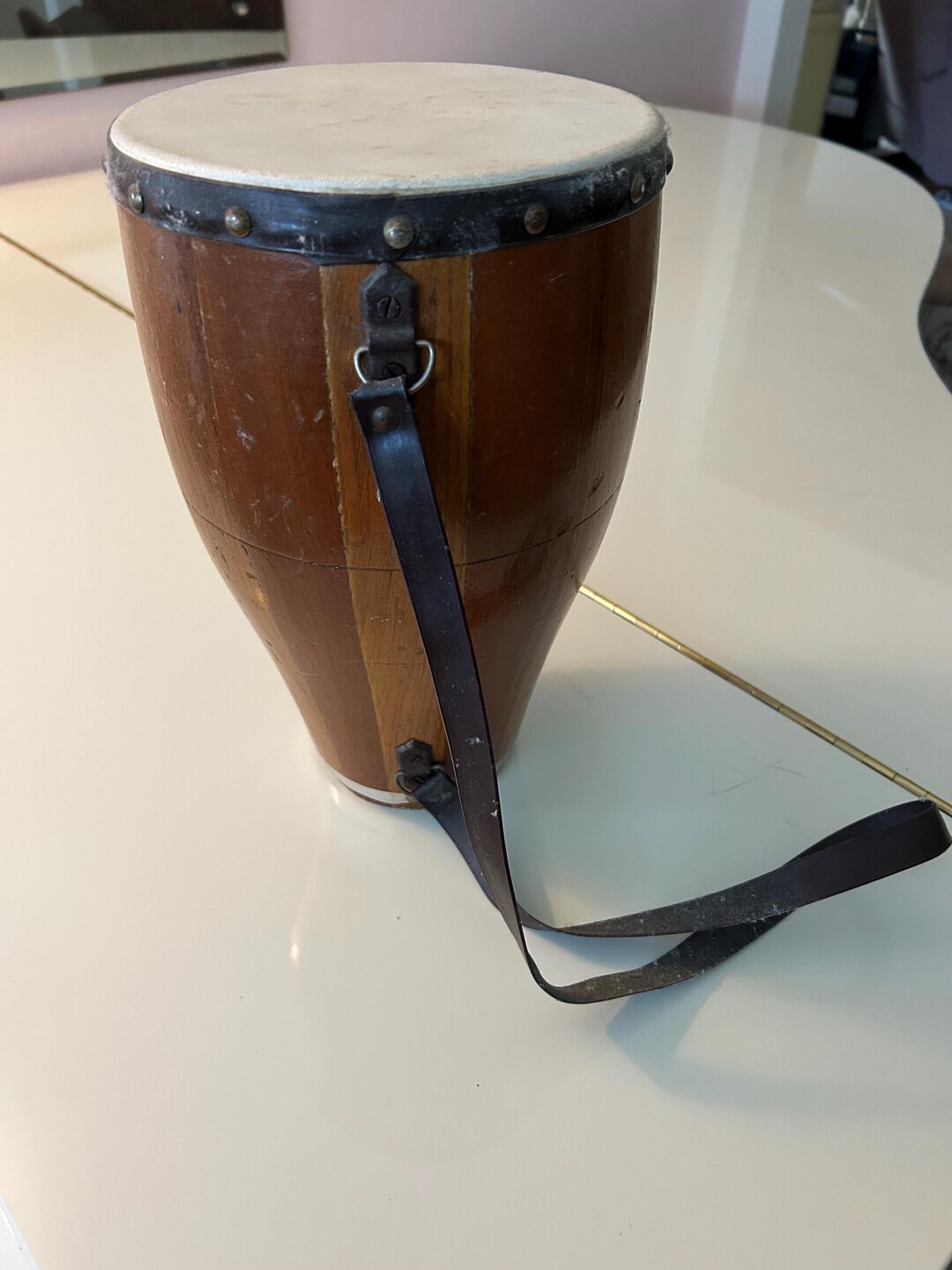 Vintage Conga Hand Drum With Shoulder Strap - Etsy