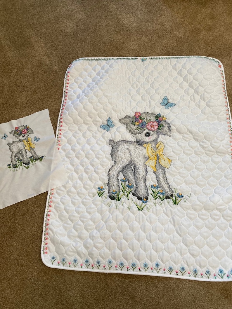 Embroidered Little Lamb Quilt & Panel - Etsy