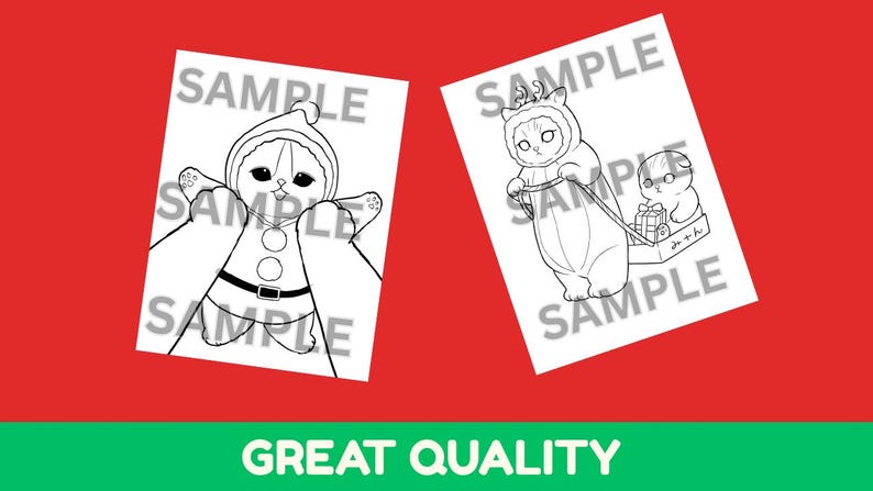 Cute Christmas Mofusand Cat Coloring Pages, 15 Printable Designs ...