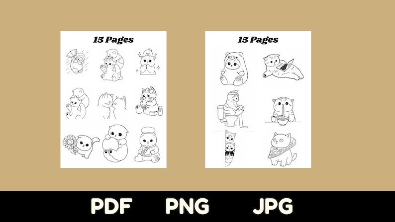 Mofusand Cat Coloring Pages, 15 Printable Designs (digital Download ...