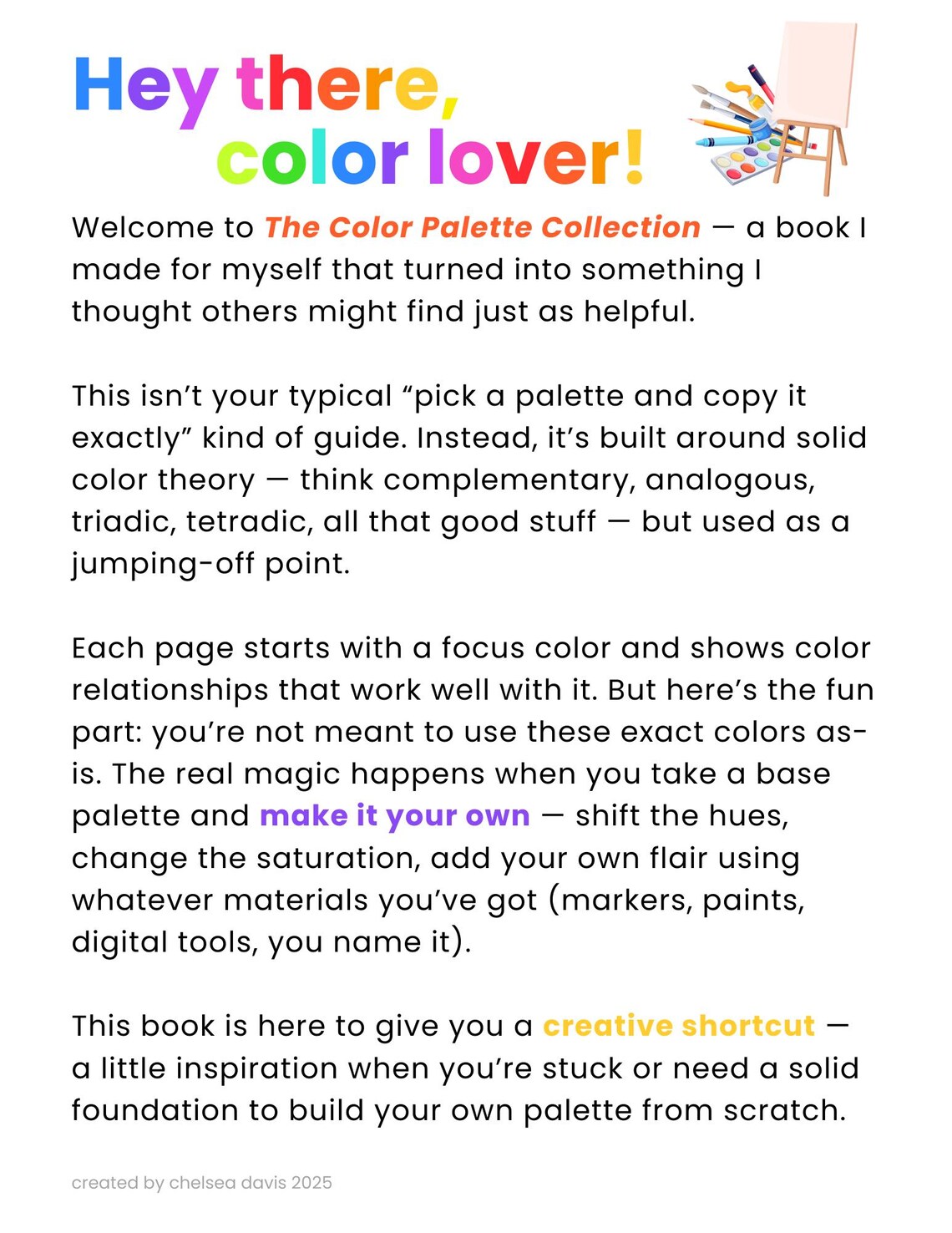 Color Palette Collection • Workbook for Artists – Color Theory Based ...