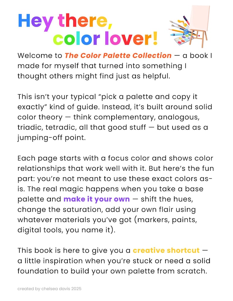 Color Palette Collection • Workbook for Artists – Color Theory Based ...