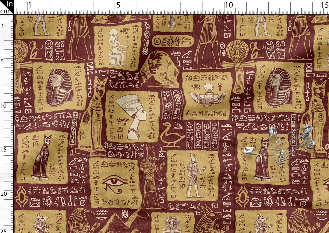 Ancient Egypt Cotton 100%, Eco-print, Printed Cotton Fabric, Ancient ...