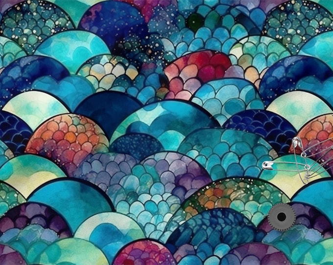 Fish Scales Fabric - Mermaid Scales by Elladorine - Fish Mermaids ...