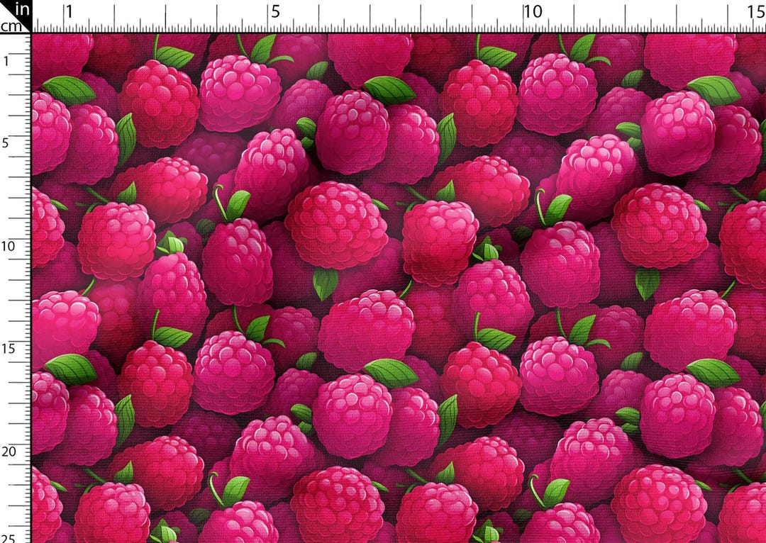 Fresh Raspberries Cotton 100%, Eco-print, Printed Cotton Fabric ...