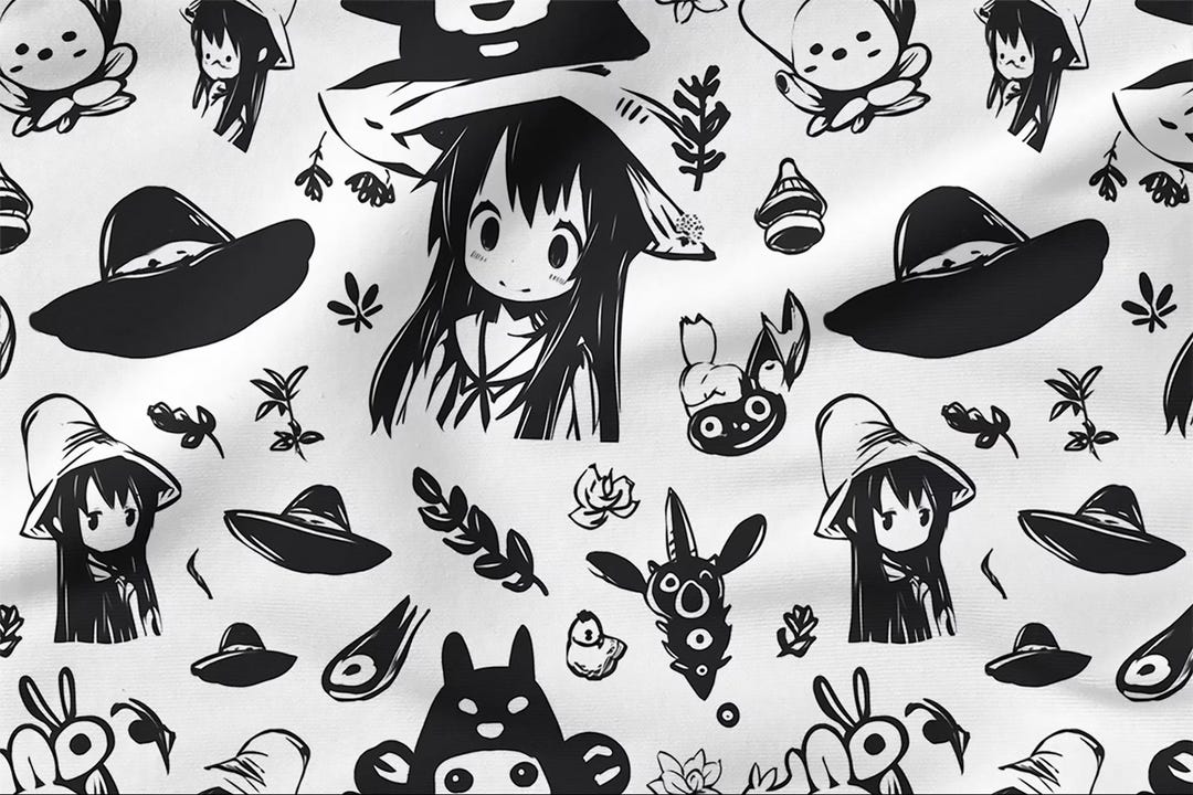 ANIME DRAWING Cotton 100%, Eco-print, Printed Cotton Fabric, ANIME ...