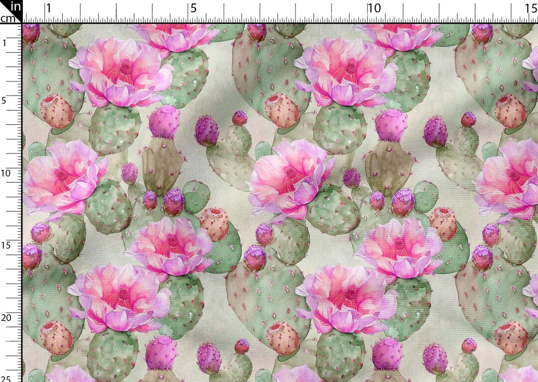 Cactus Cotton 100%, Eco-print, Printed Cotton Mexican Fabric Cacti ...