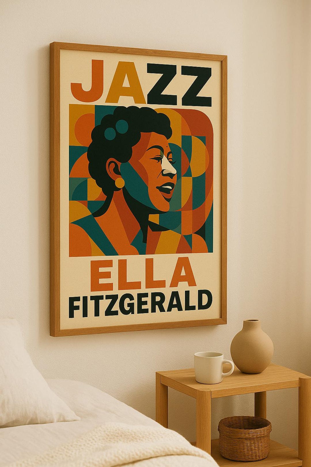 Ella Fitzgerald Jazz Art Print – Abstract Vocalist Wall Poster | Blue ...