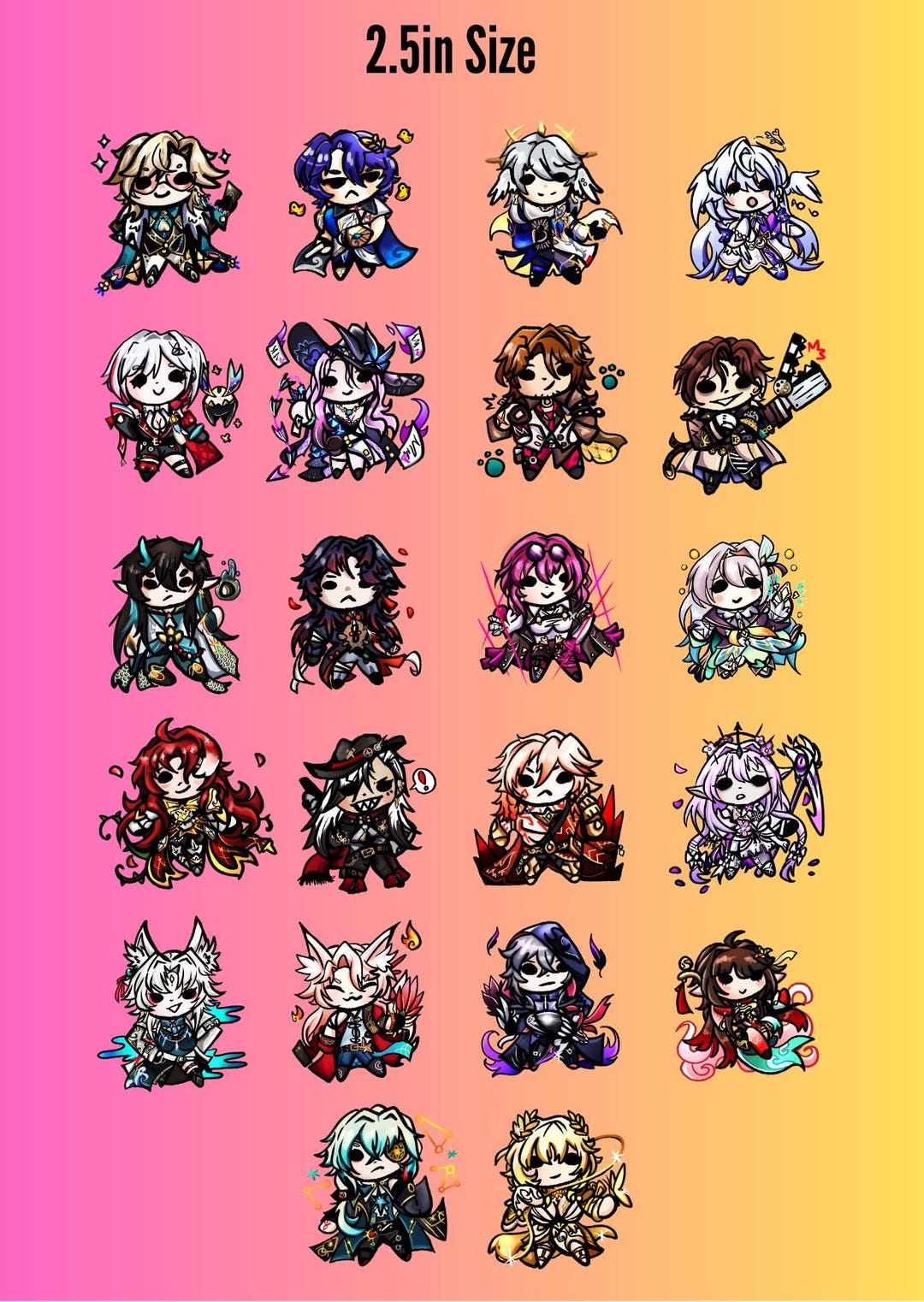 HSR Ink Chibi Keychains || 28 Characters! || Holo Glitter Epoxy Finish ...