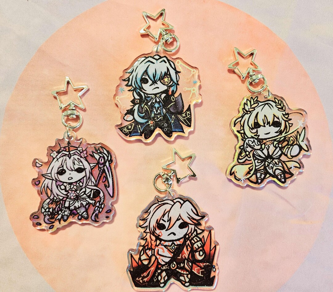 Honkai Star Rail Ink Chibi Glitter Holo Charms || Amphoreus || Anaxa ...