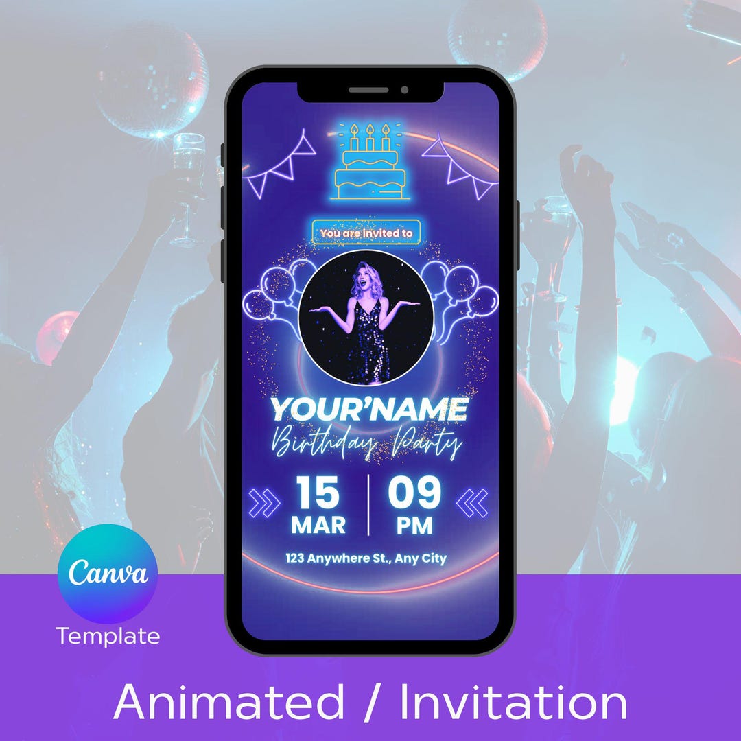Ecard Birthday Party Invitations | Digital Whatsapp Invitations ...