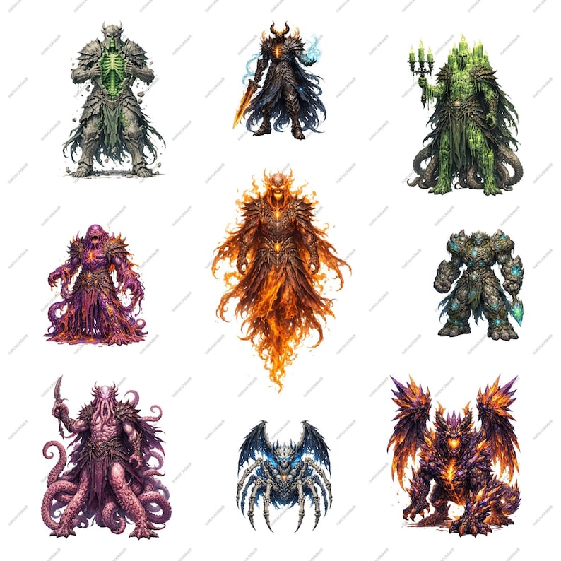 Ars Goetia Demon Collection: 72 Epic Dark Fantasy & Occult Monster PNG ...
