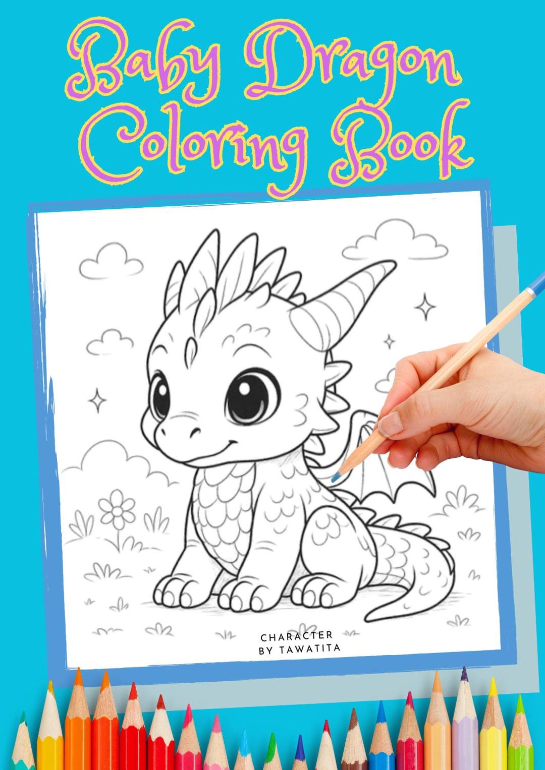 Coloring Pages Baby Dragon – Cute Fantasy Dragon Coloring Book for Kids ...