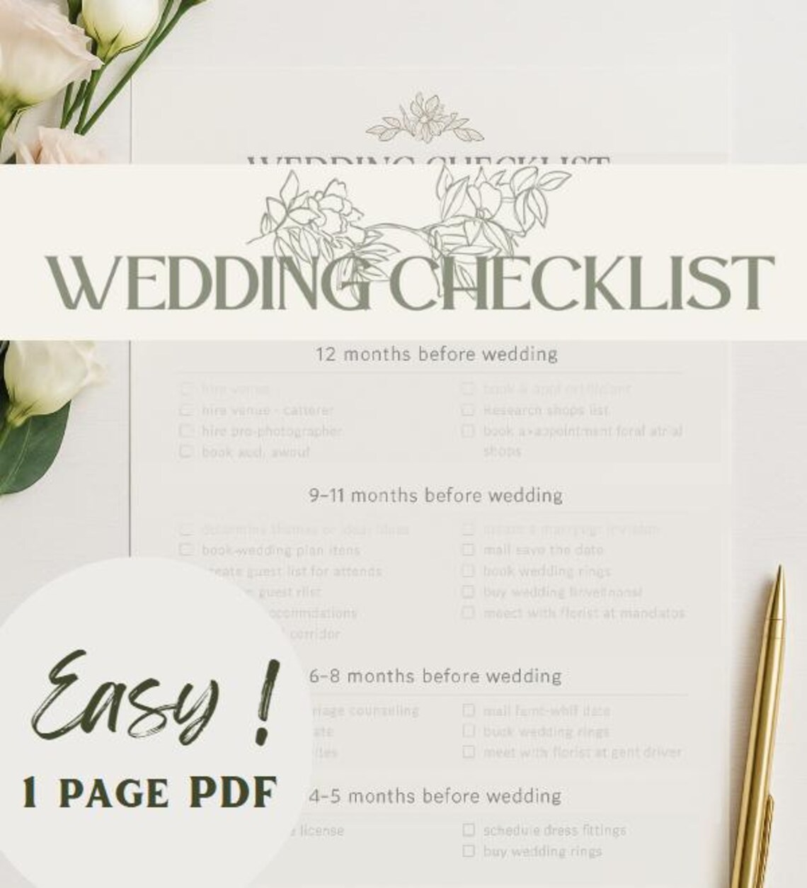 Printable Wedding Checklist | Simple Wedding Planner 1 PDF | Timeline ...