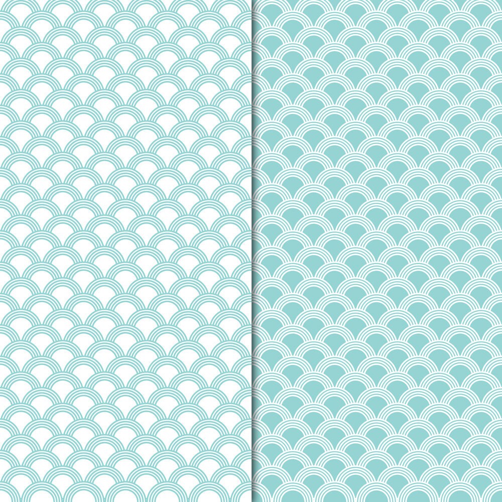 Blue Digital Paper Pack Geometric Patterns Instant Download DIY Wedding ...