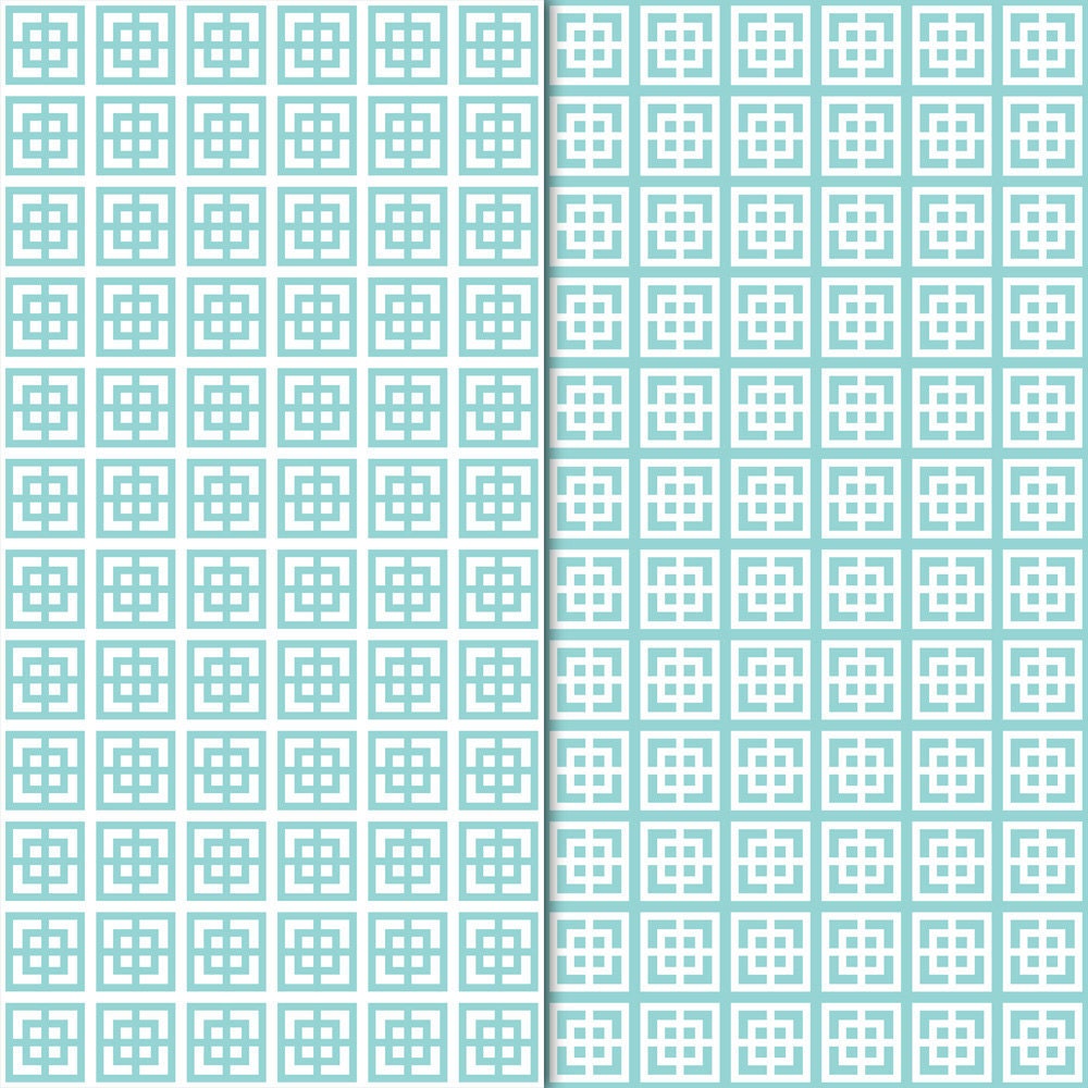 Blue Digital Paper Pack Geometric Patterns Instant Download DIY Wedding ...