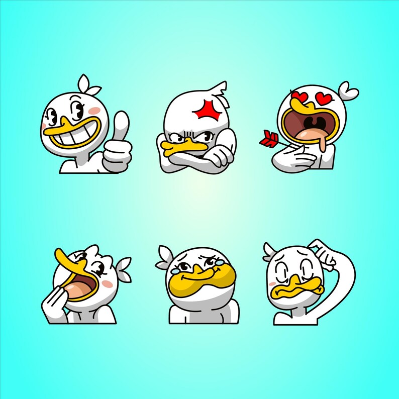 Funny Duck Emoji PNG SVG Bundle | Cartoon Sticker Pack | Meme Face ...