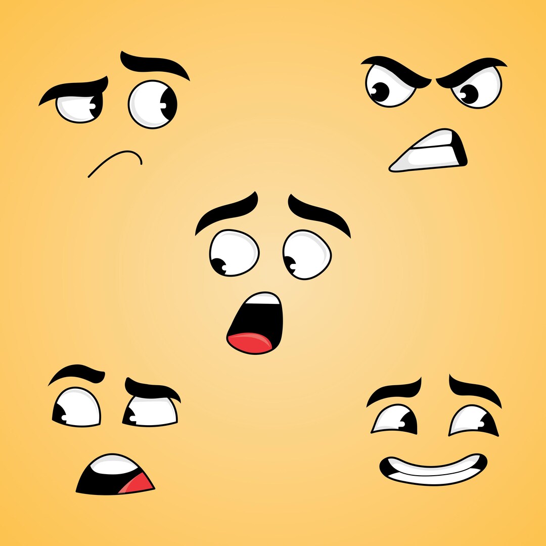 Funny Angry Faces Bundles Svg, Facial Expression Clipart, Face Emotion ...