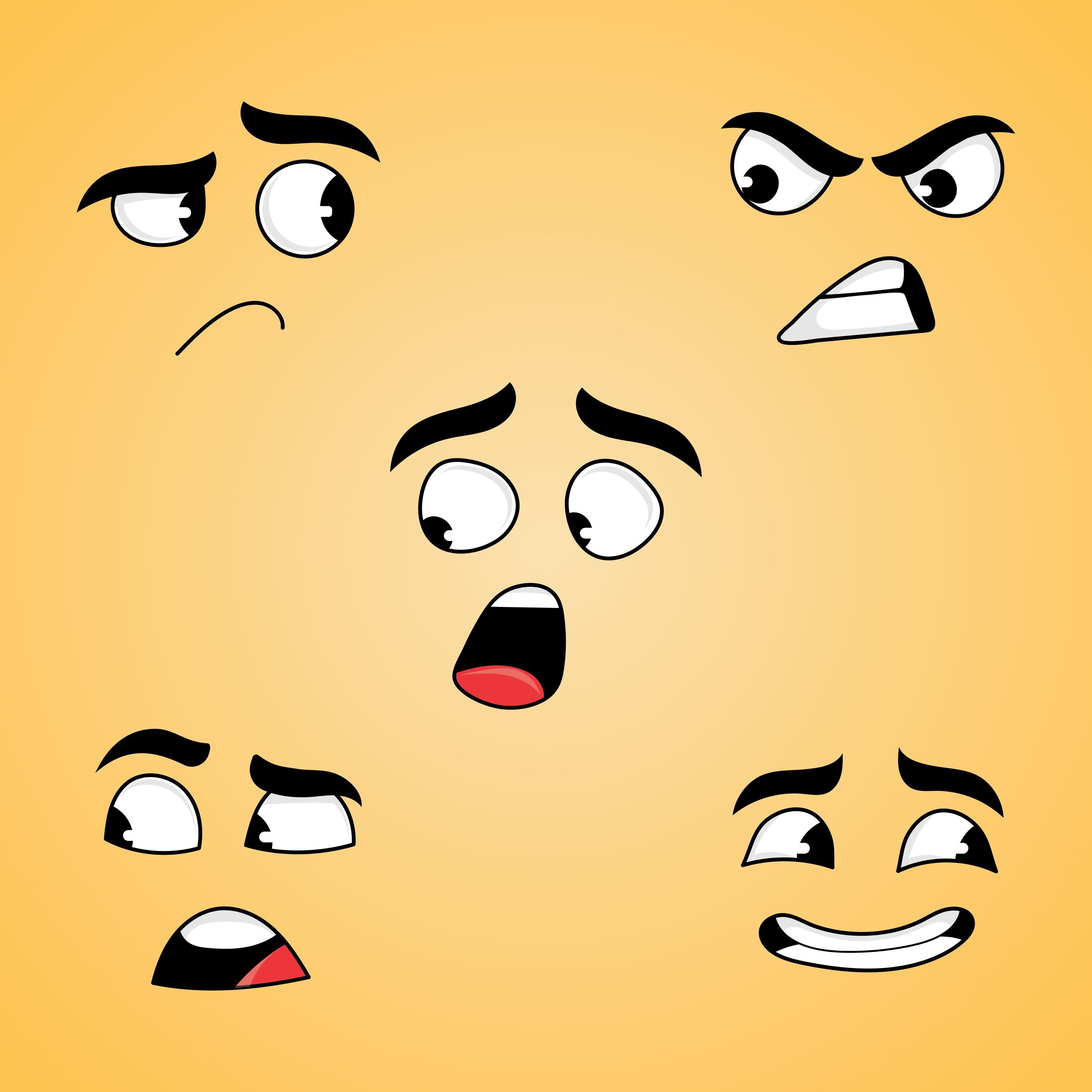 Funny Angry Faces Bundles Svg, Facial Expression Clipart, Face Emotion ...