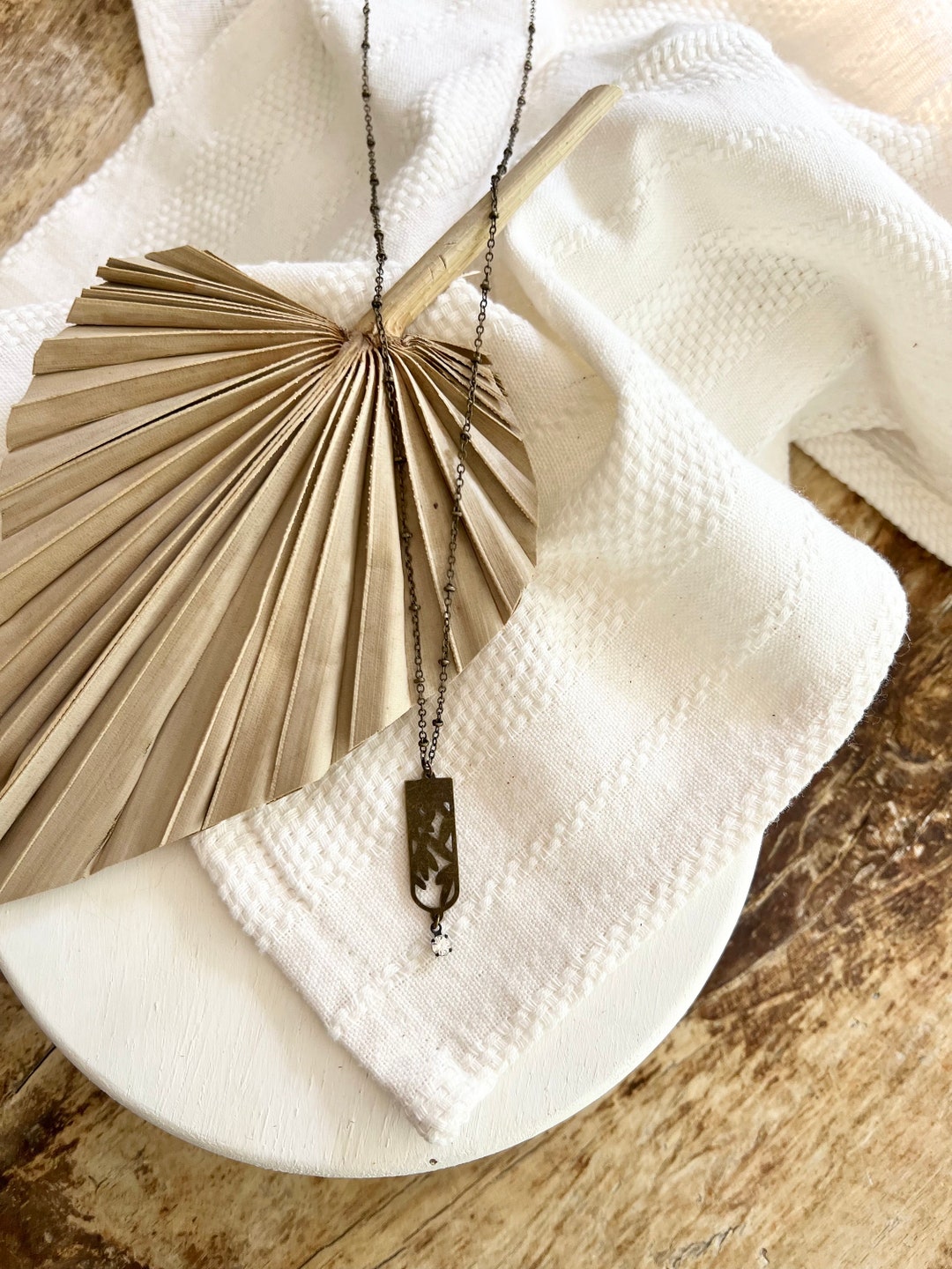 Simple Flower Necklace // Long Chain Necklace // Dainty Necklace ...