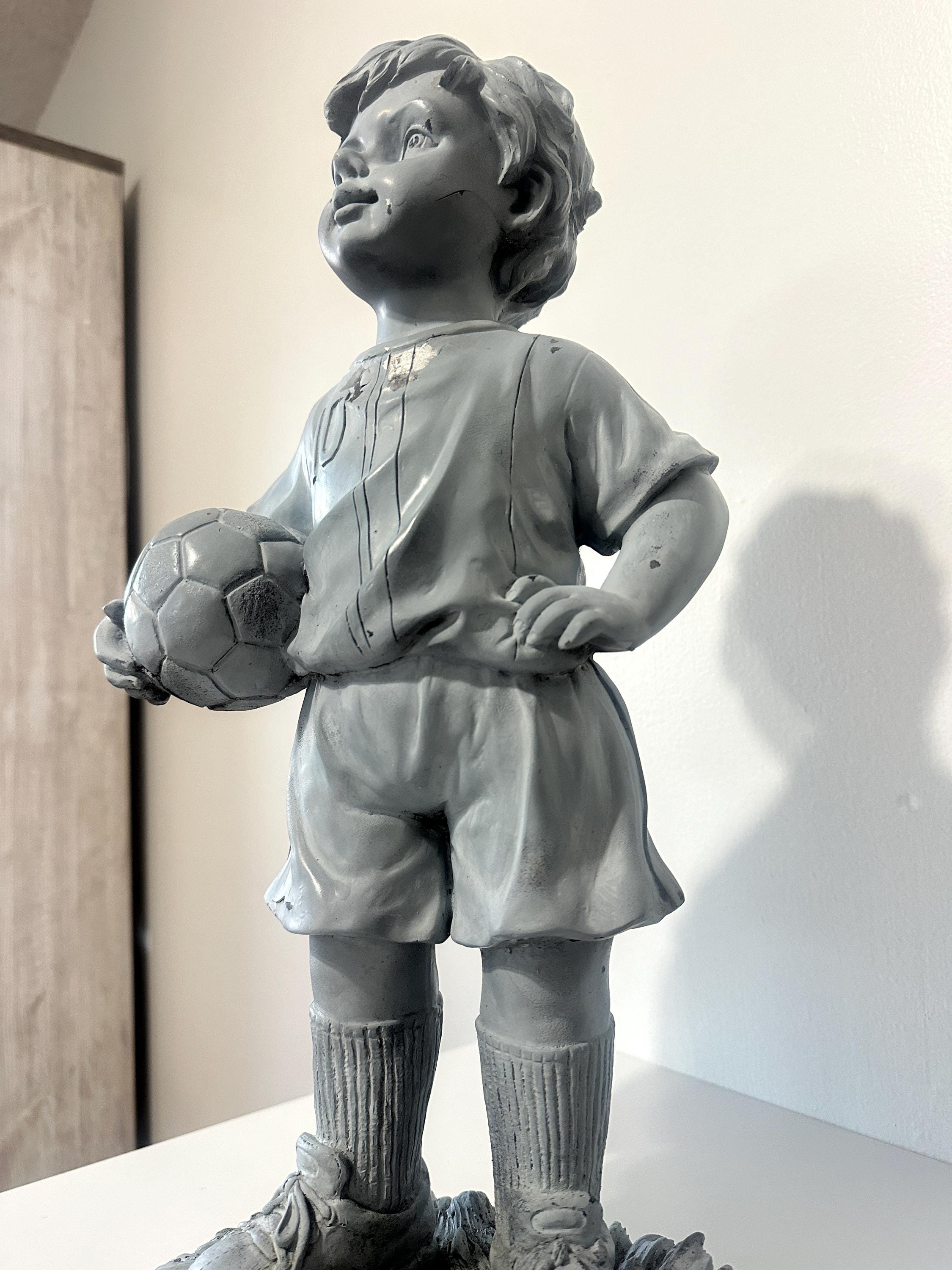 Vintage Garden Statues Boy & Girl With Bunny Concrete Outdoor Decor Set ...