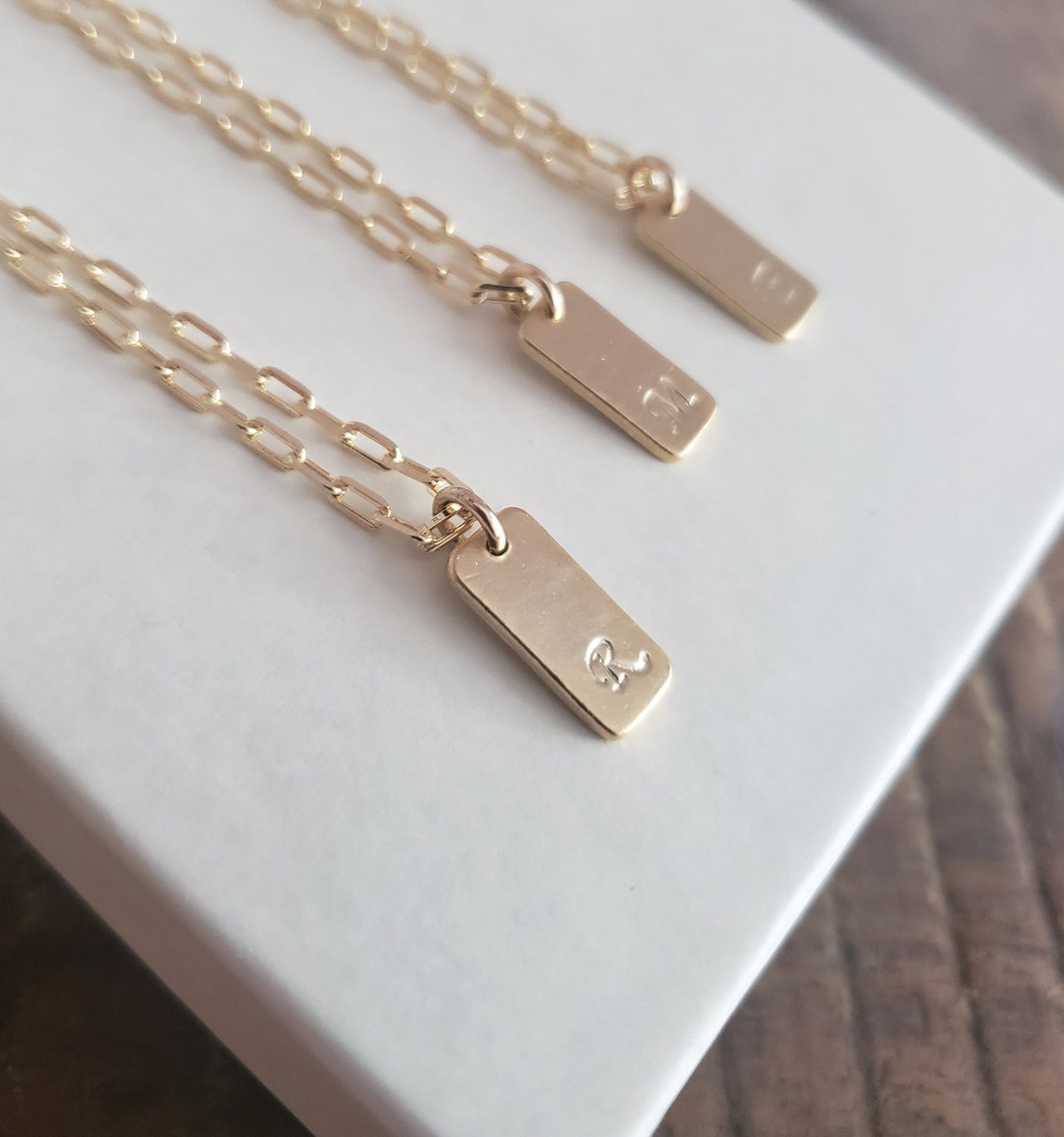 Personalized Paper Clip Necklace, 14k Gold Filled Chain, Layering Paper ...