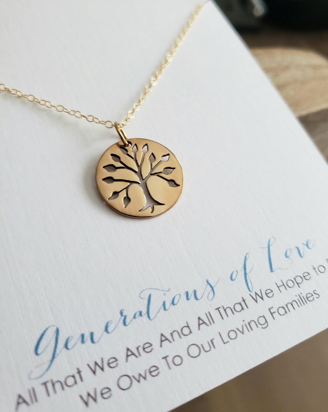 Generation Necklace, Large Tree of Life Necklace, Golden Bronze Pendant ...
